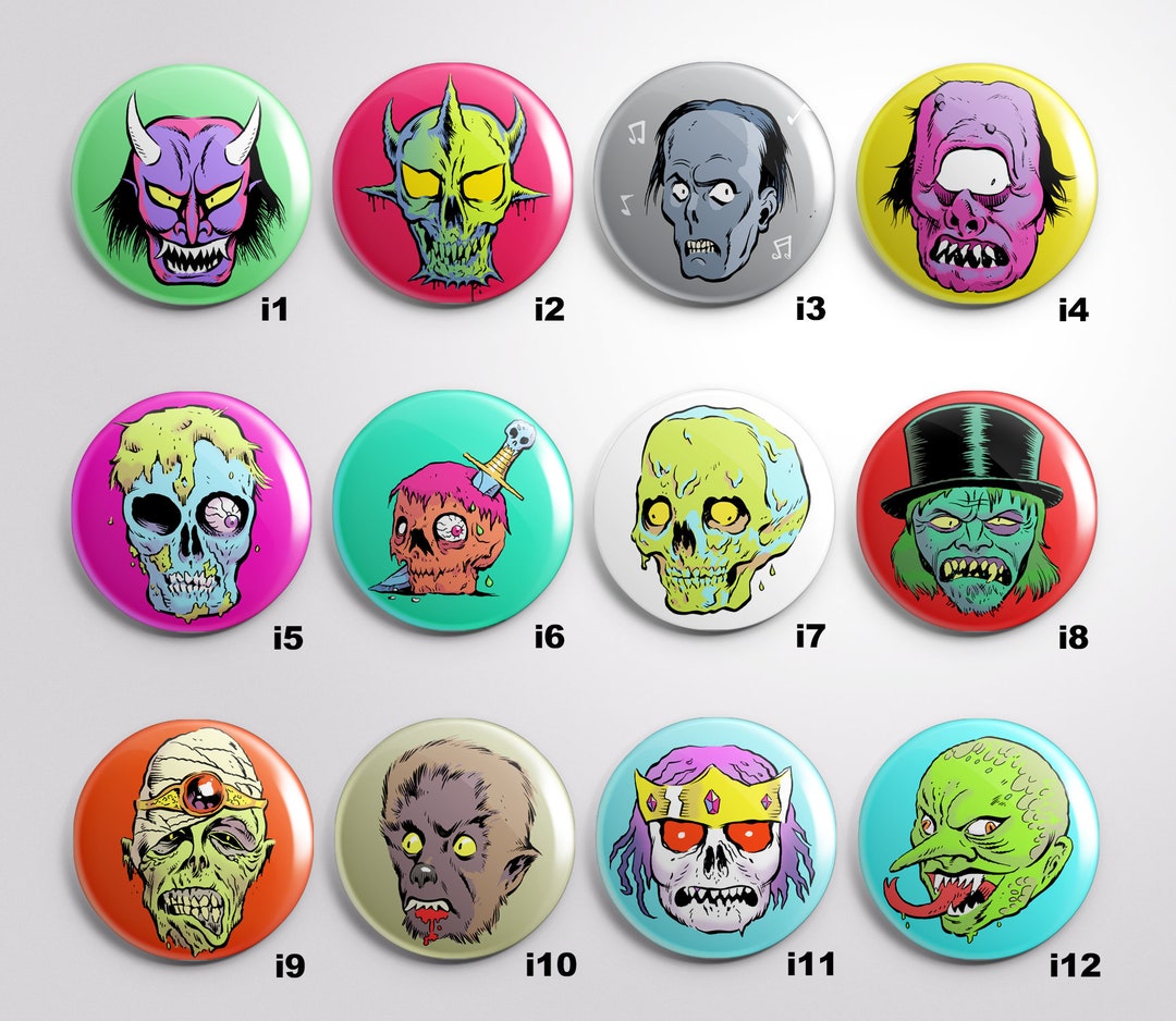 Pick Any Three 1.25" Buttons. Horror/halloween/metal Buttons! Set I - Etsy