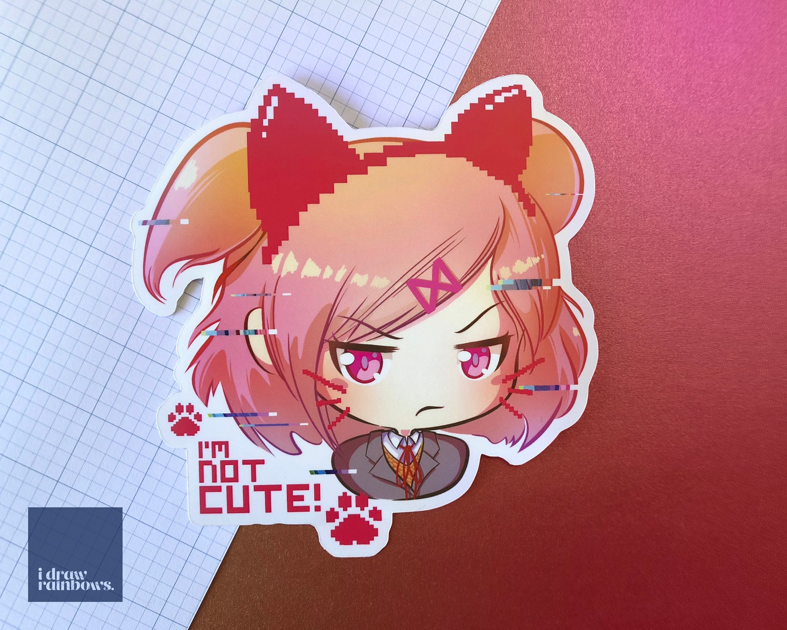 DDLC Doki Doki Literature Club Natsuki Vinyl Sticker | Etsy
