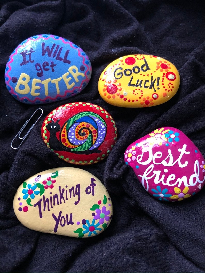 5 Pocket Rocks Friendship Good Vibes Love Faith Encouragement - Etsy