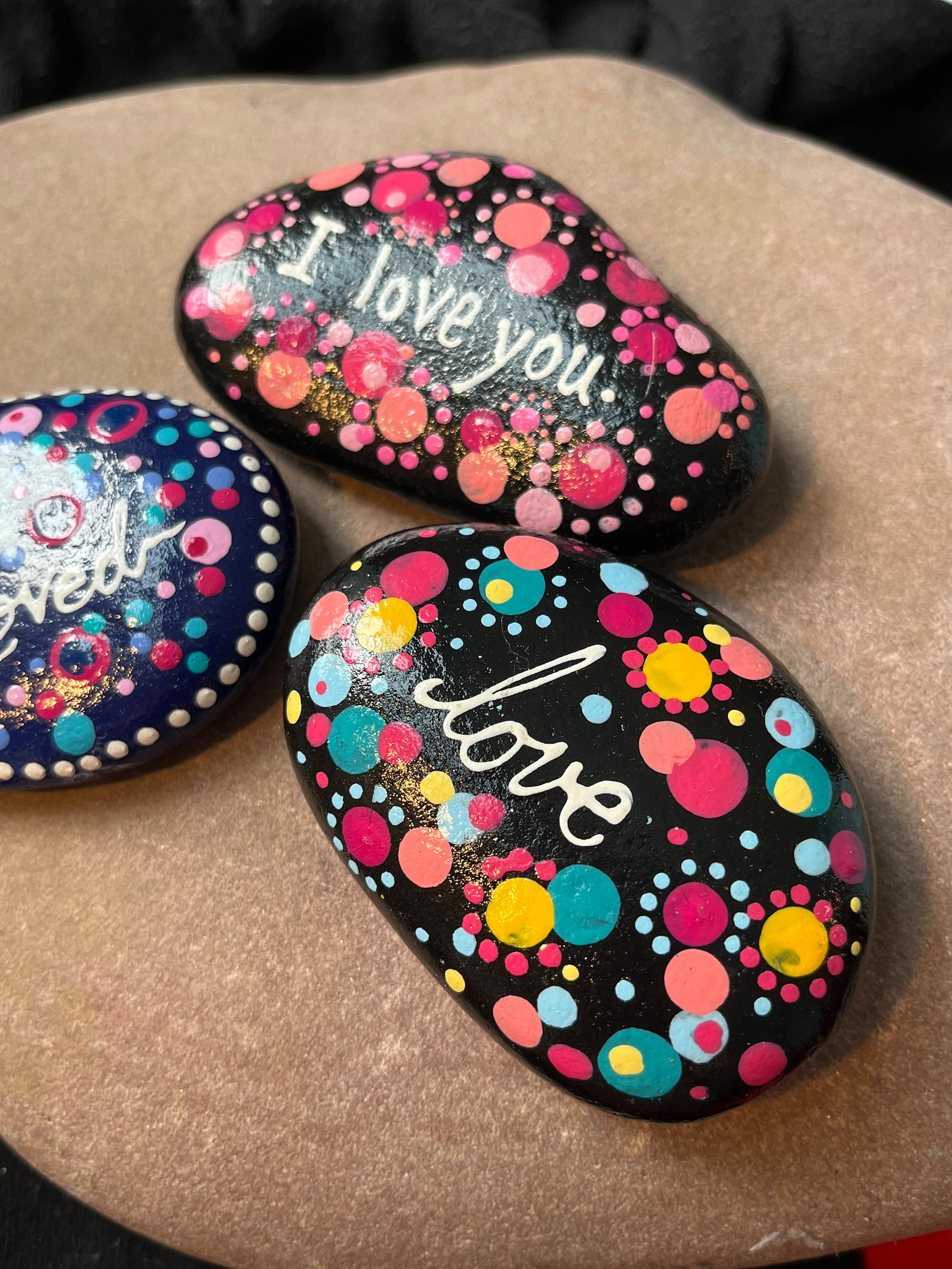 Set of 4 Assorted love You, I Love You, You Are Loved Rocks, Colorful ...