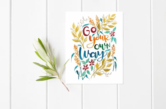 Go Your Own Way Fleetwood Mac Lyrics Original Watercolor Hand | Etsy