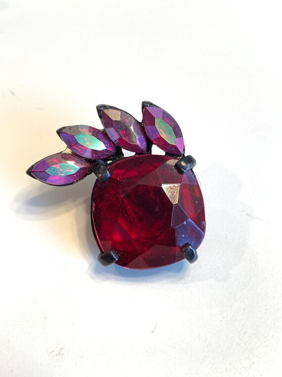 Rare Claudette Siam Red Ab Gripoux Prong Cabochon Cli… - Gem