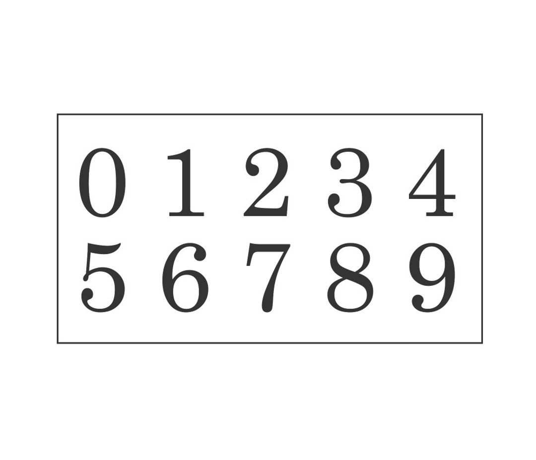 Number Stencil 114 Numbers 0 to 9 Great for Signs and Pillows, Table ...