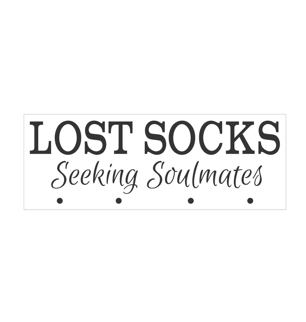 Sign Stencil LOST SOCKS Seeking Soulmates 8 x 22 stencil | Etsy
