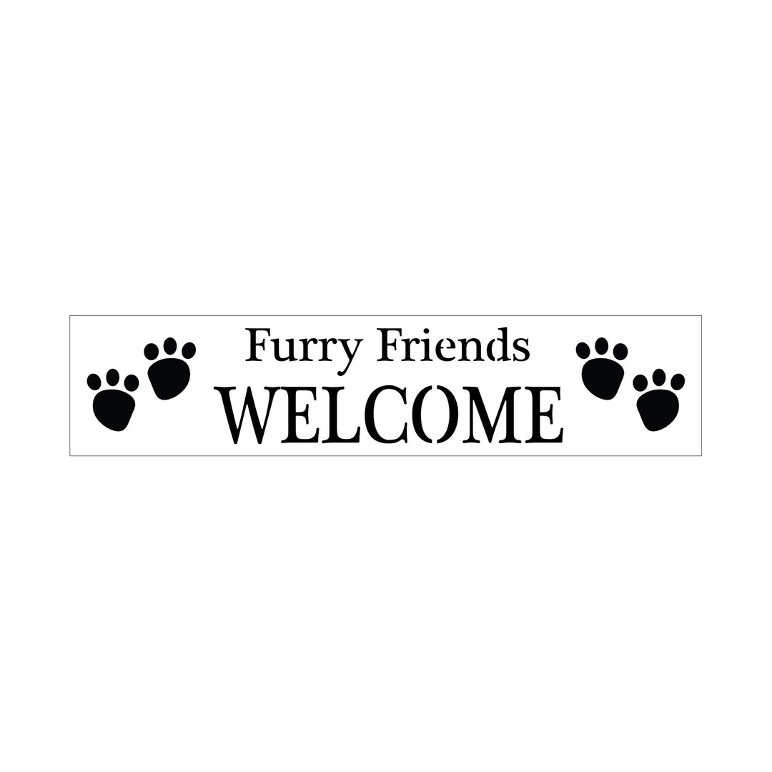 Stencil, Furry Friends Welcome With Pawprints, 4 X 18 Stencil, Crafts ...