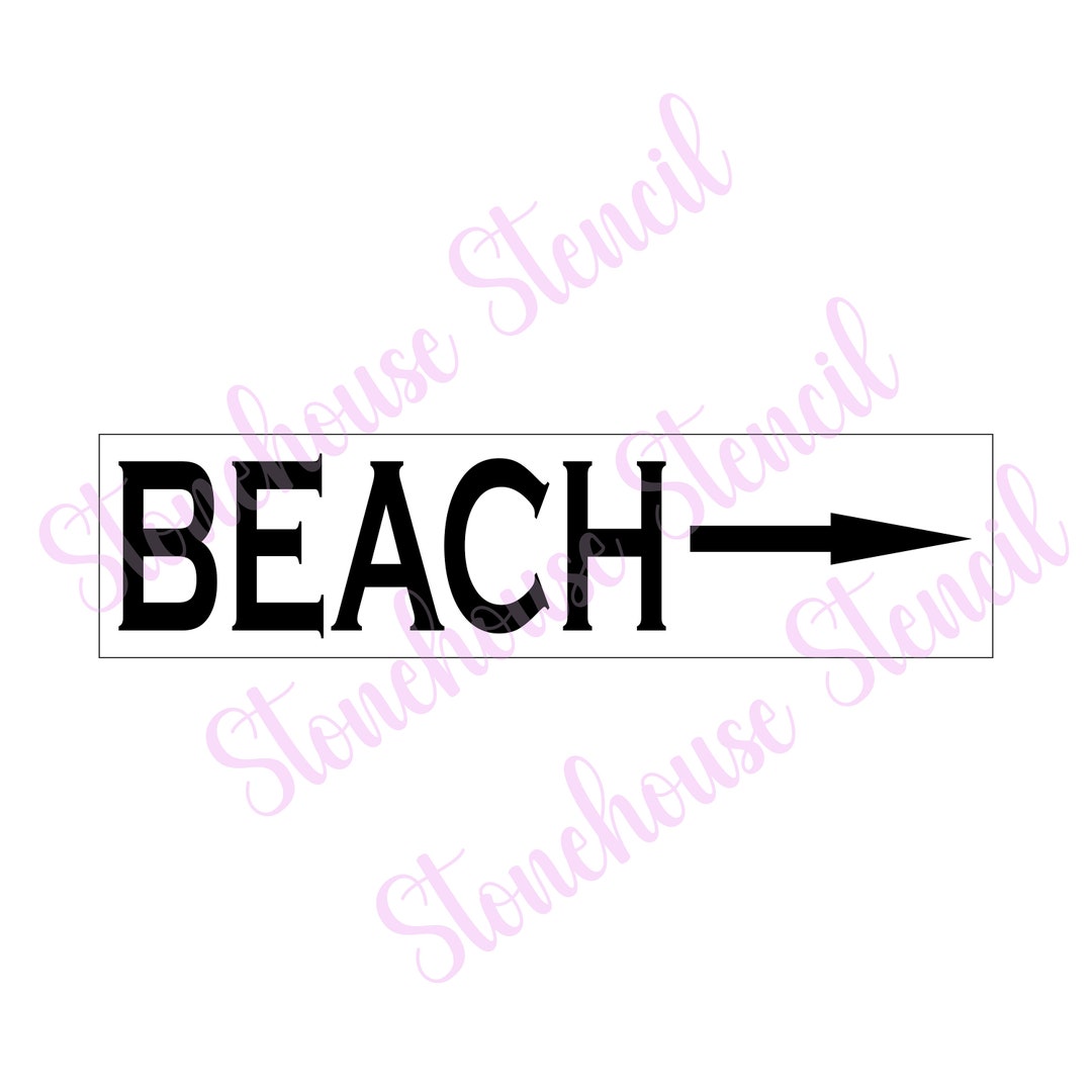 BEACH STENCIL, Sign Stencil, Stencil for Painting, Stencil for Signs ...