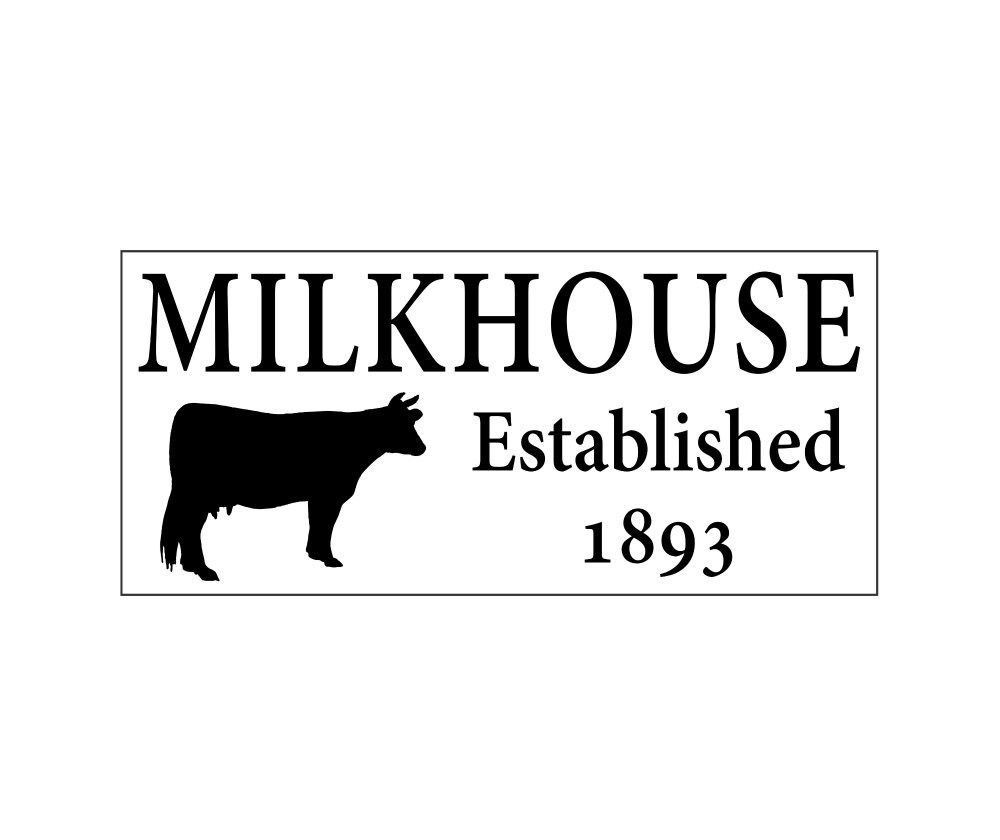 SIGN STENCIL MILKHOUSE Established 1893 Large 10 x 22 | Etsy