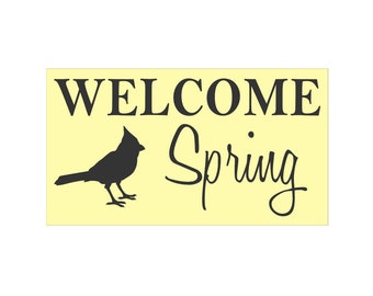 Welcome Spring Vertical Word Stencil Select Size - Etsy