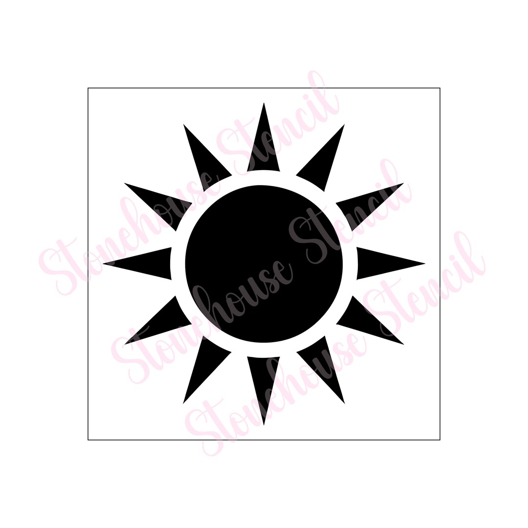 STENCIL, Sun Graphic for Sign or Pillow, Stencil for Painting Signs ...