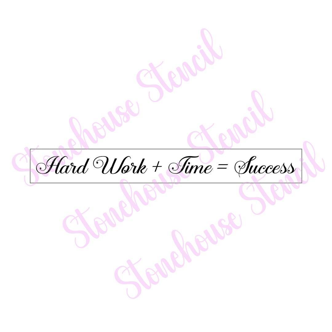 SIGN STENCIL, Hard Work Time Success, Stencil for Signs, Stencil for ...