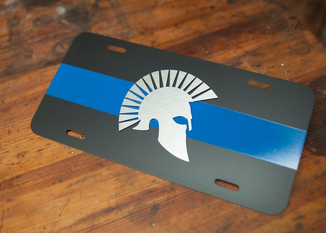 Spartan Warrior thin Blue Line License Plate - Etsy