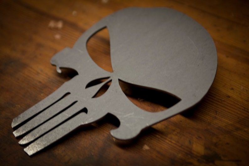 Punisher 9 Tall Steel Skull Plate | Etsy