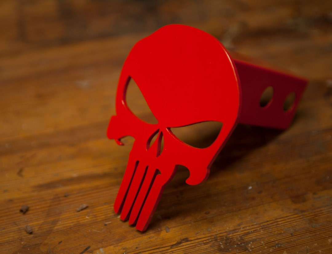 Punisher - Red - Trailer Hitch Cover - Etsy