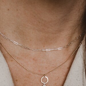 Thin Paperclip Necklace; Gold Paperclip Necklace; Silver Paperclip ...