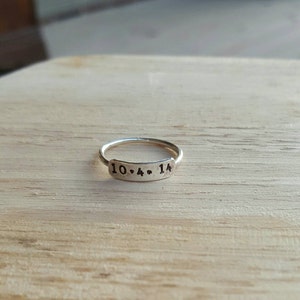 Name Ring; Custom Personalized Date Sterling Silver Rings; Name Plate ...