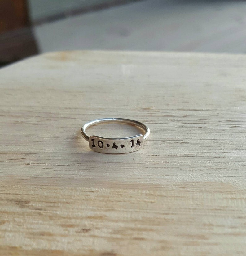 Name Ring Custom Personalized Date Sterling Silver Rings - Etsy