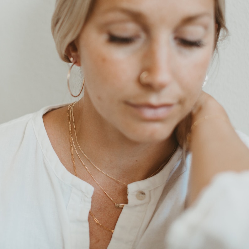 Thin Paperclip Necklace; Gold Paperclip Necklace; Silver Paperclip ...