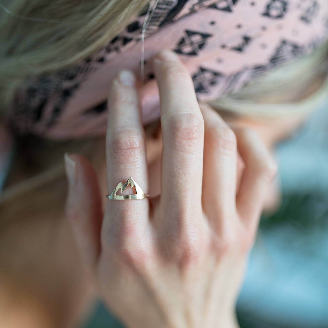 Mountain Ring; Gold or Silver Mountain Ring; Mountains Are Calling ...