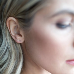 Gold Bar Earrings; Sterling Silver Bar Earrings; Minimal Earrings; Gold ...