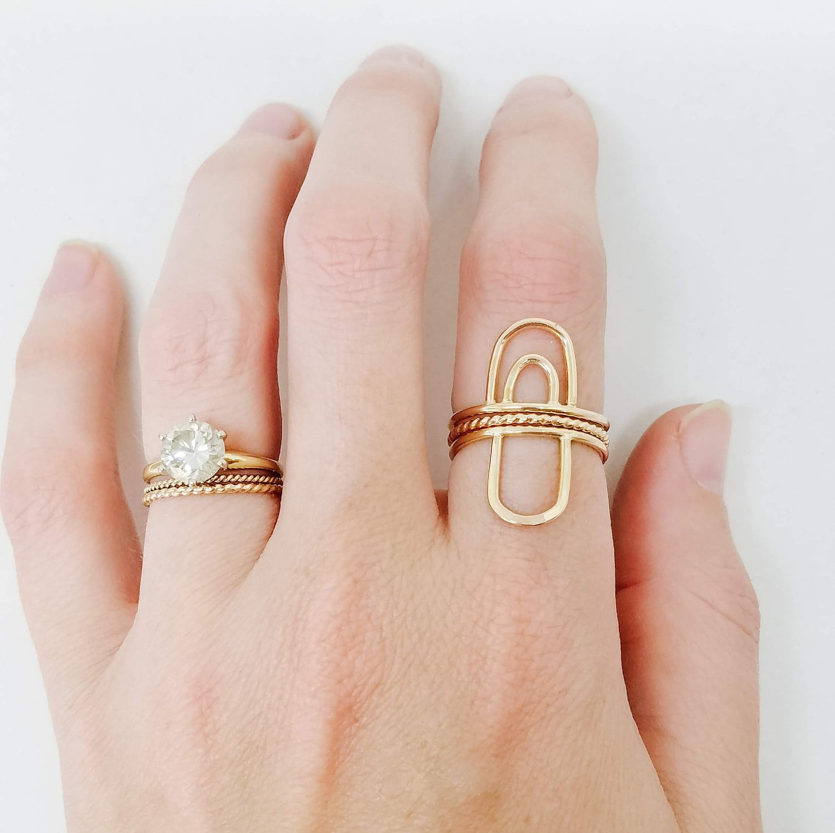 Arch Ring; Silver Arch Ring; Gold Arch Ring; Curve Ring; Angle Ring ...
