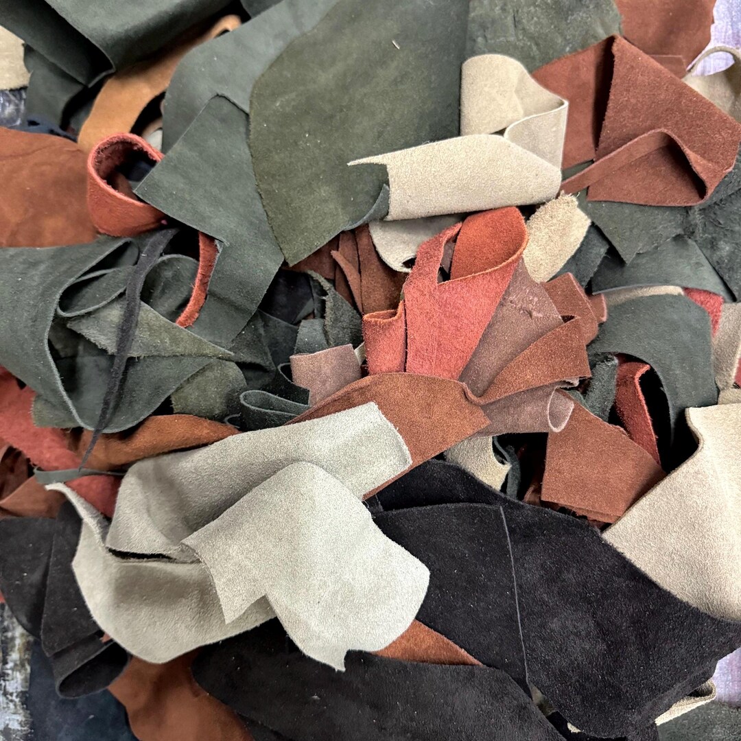 1+ Lbs Suede Leather Scraps: for DIY Crafts Suede Remnants Earth Tones ...