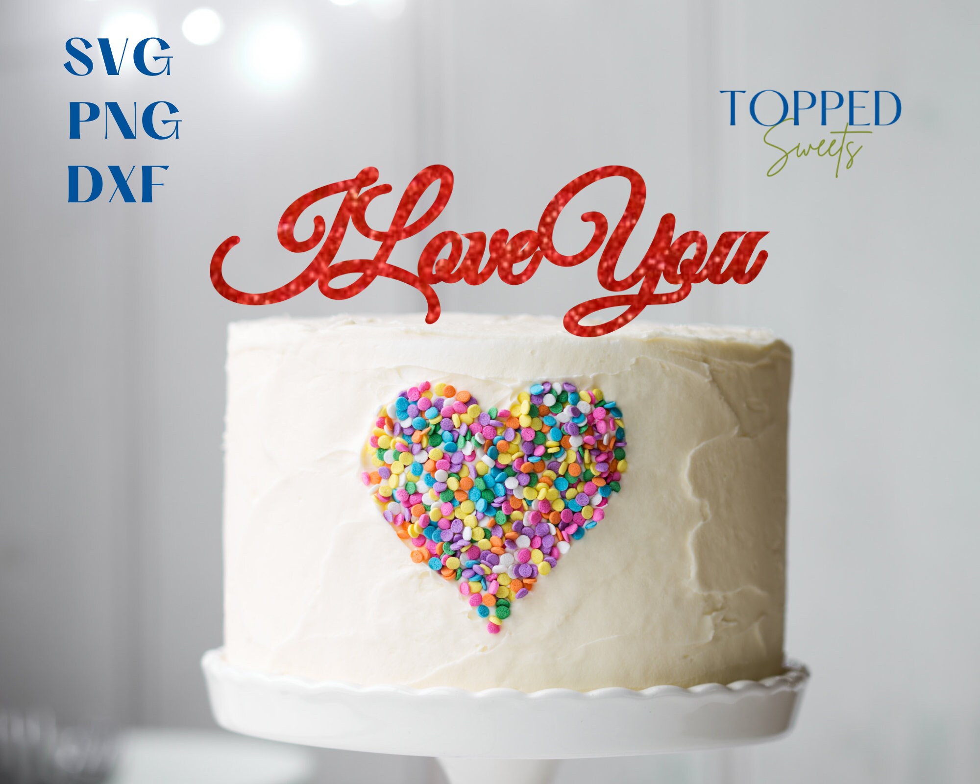 Te amo en Cake Topper para Aniversario Compromiso Boda | Etsy