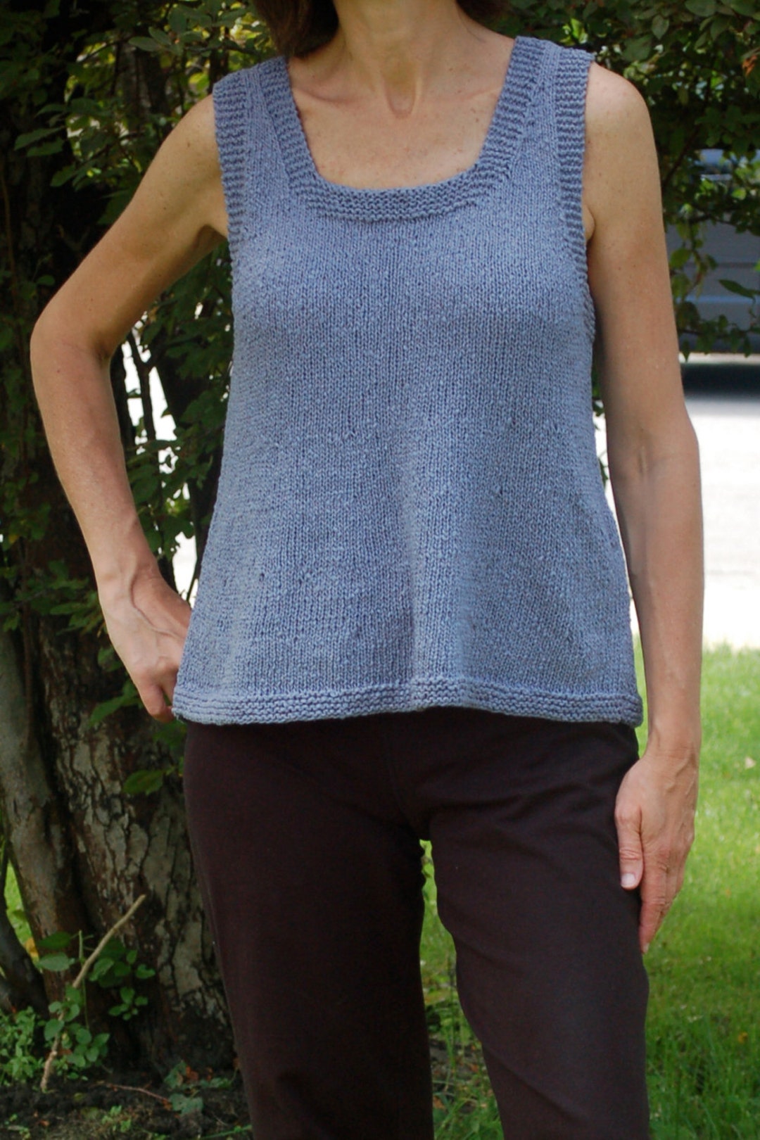 Easy to Knit Summer Tank, Sleeveless Sweater, A-line Top, Simple to ...