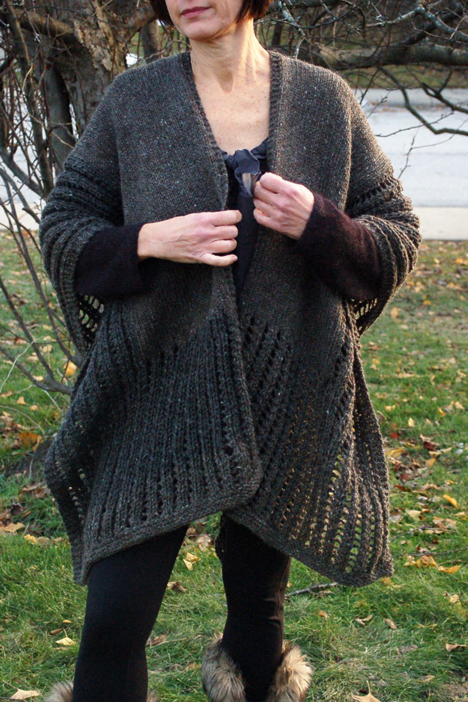 Knit Ruana Pattern: Women's Merino Wool Wrap (PDF Pattern) - Etsy