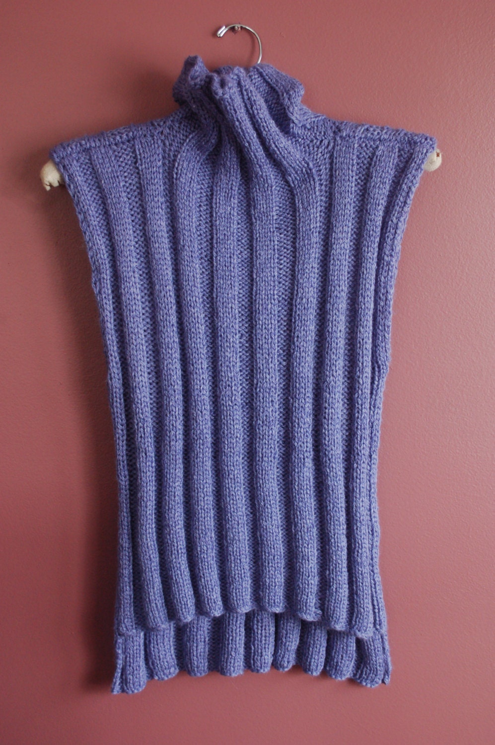 Womens Ribbed Knit Turtleneck Vest Knitting Pattern - Etsy