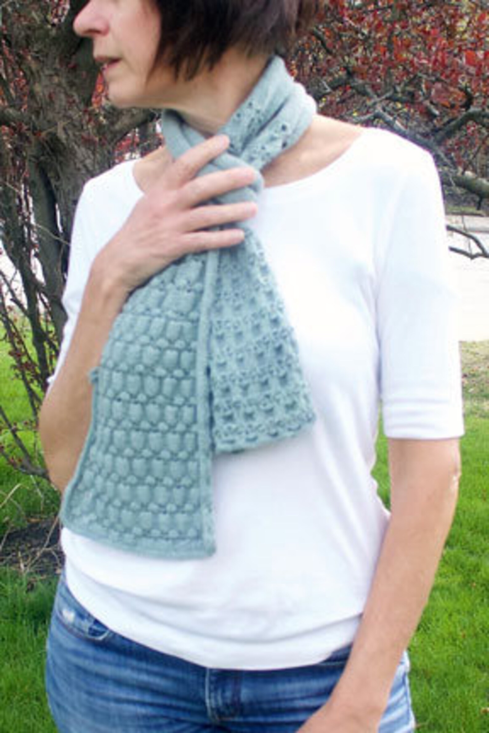 Hand Knit Scarf, Knitting Pattern, Textured Scarf, Scarf to Knit, Women ...