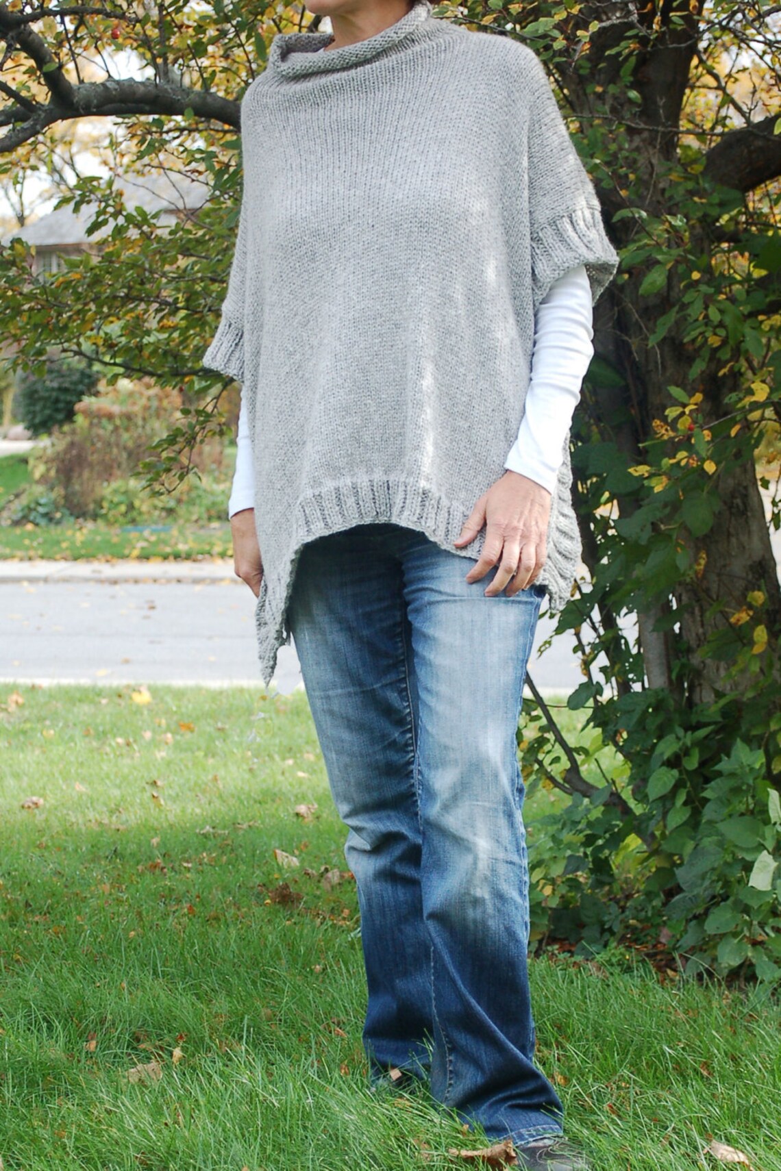 Easy to Knit Poncho Pattern, Knit Poncho, Simple to Knit Poncho Pattern ...