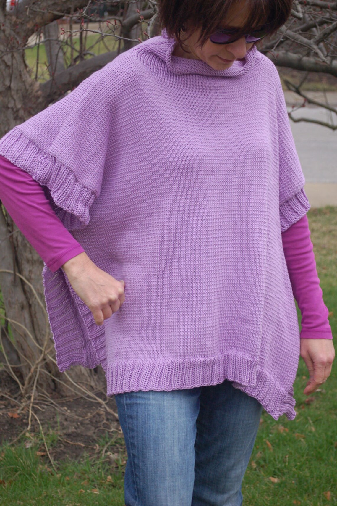 Knitting Pattern, Knit Poncho, Women's Poncho, Hand Knit Poncho,easy to ...