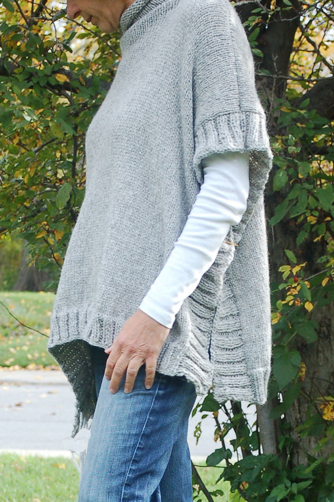 Easy to Knit Poncho Pattern, Knit Poncho, Simple to Knit Poncho Pattern ...