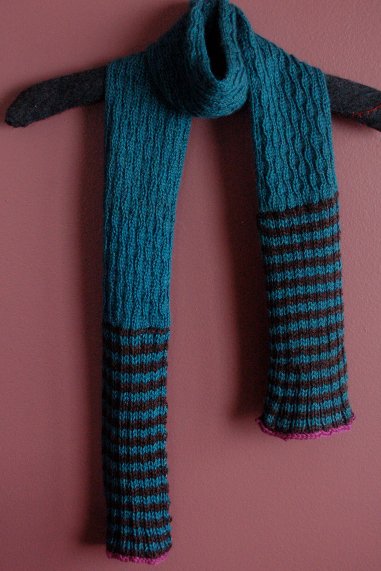 Knitting Pattern, Scarf to Knit, Hand Knit Scarf, Textured and Striped ...
