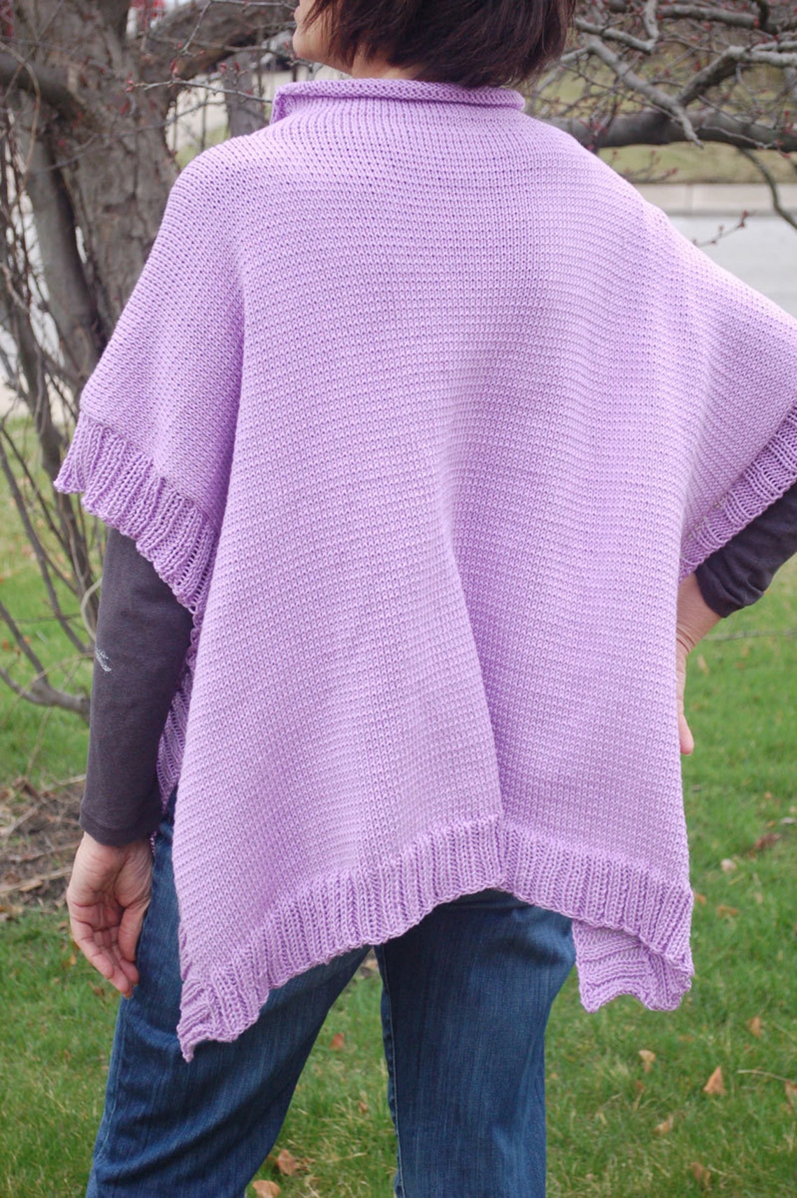 Knitting Pattern, Knit Poncho, Women's Poncho, Hand Knit Poncho,easy to ...