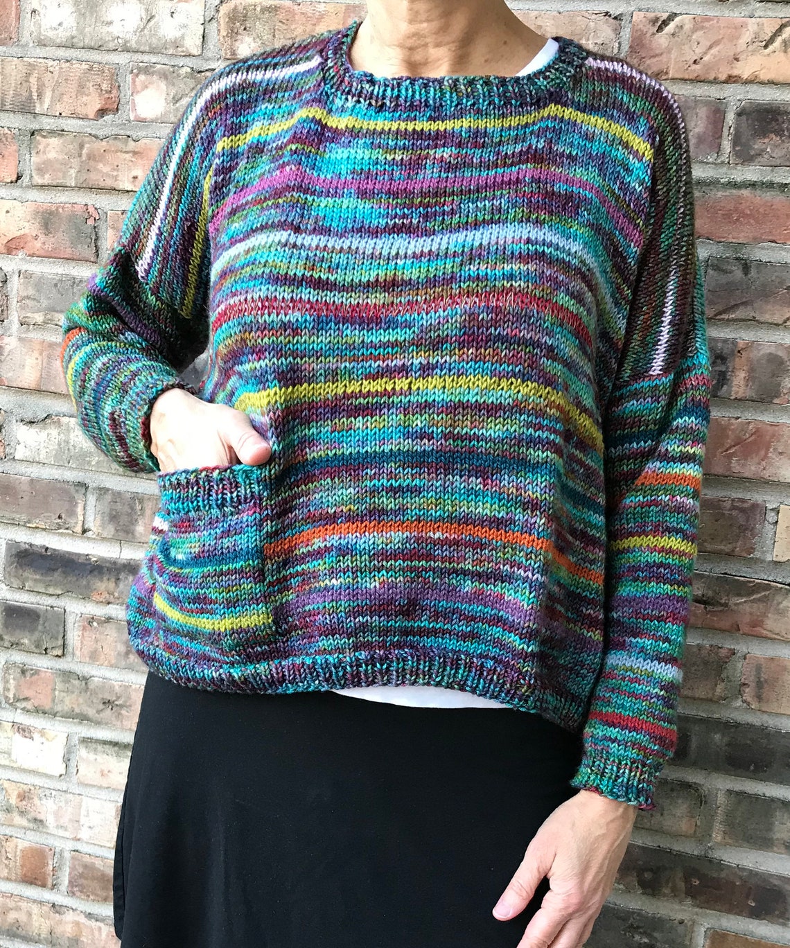 Boxy Oversized Pullover Knitting Pattern: Women's Easy Knit Sweater ...