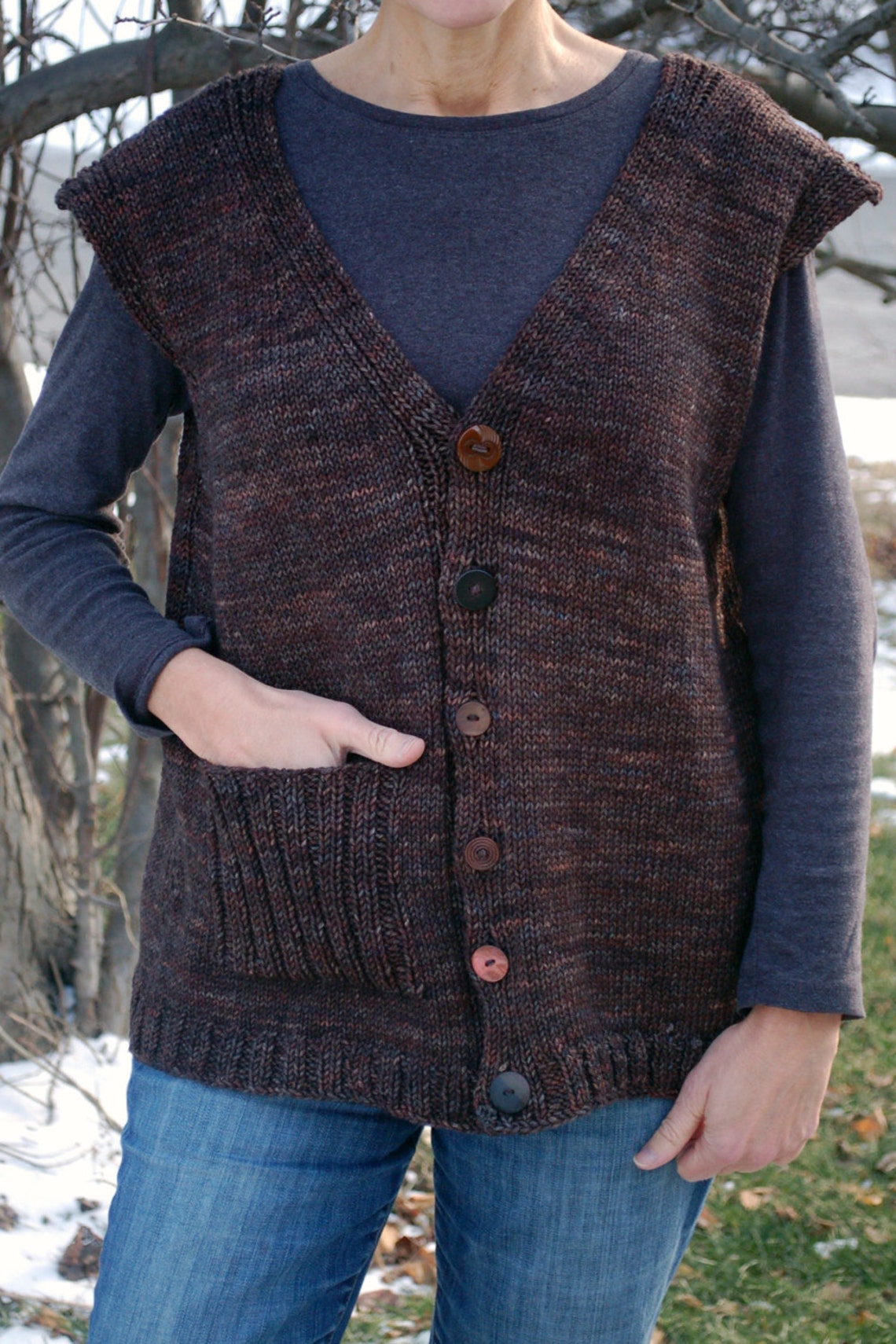 Easy to Knit Vest, Knitted Vest, Invested Vest, Knitting Pattern, Vest ...