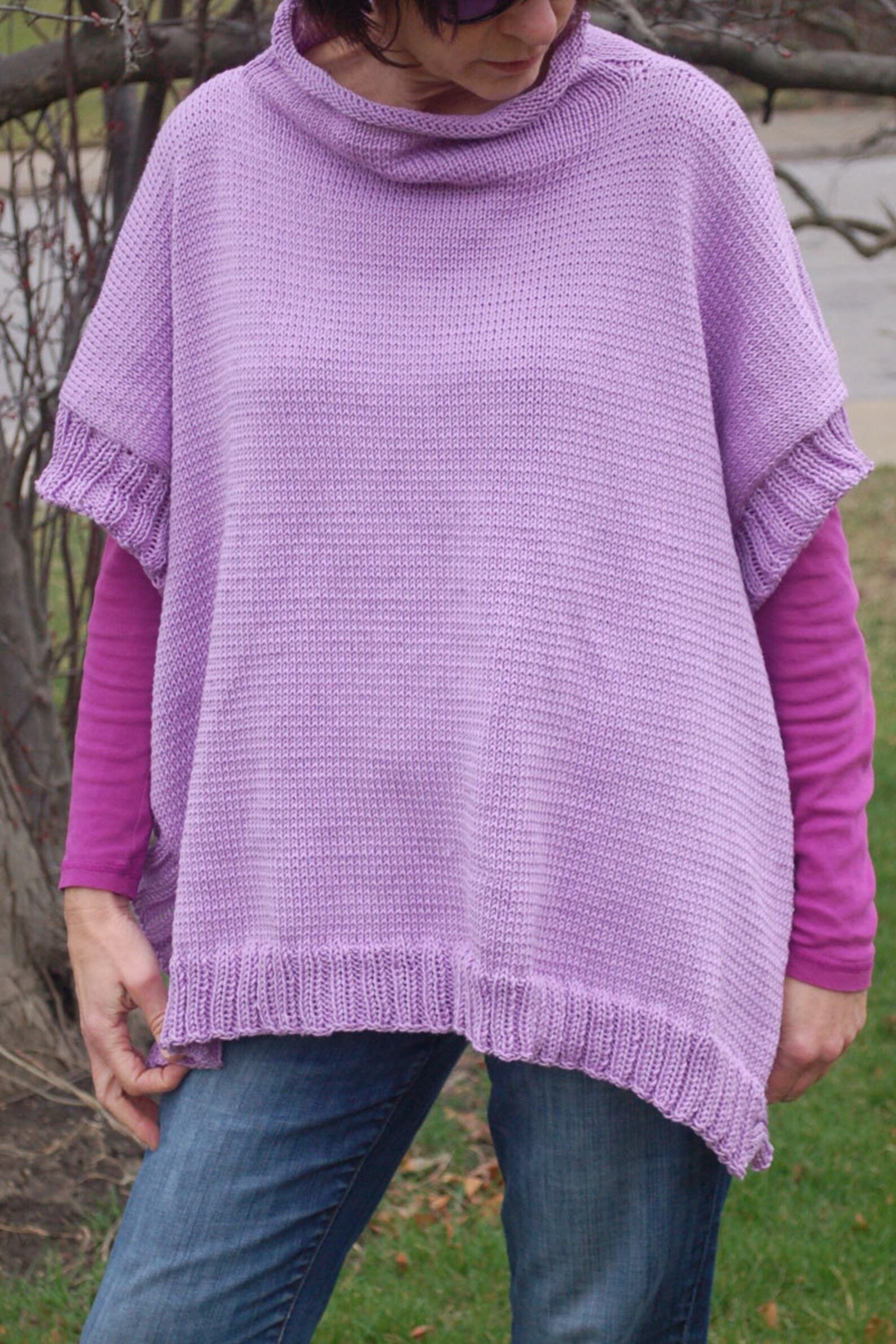Knitting Pattern, Knit Poncho, Women's Poncho, Hand Knit Poncho,easy to ...