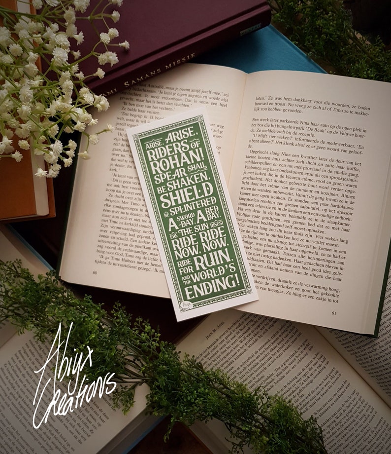 Set of LOTR Bookmarks - Lord of the Rings Quote Inspired - the Hobbit ...