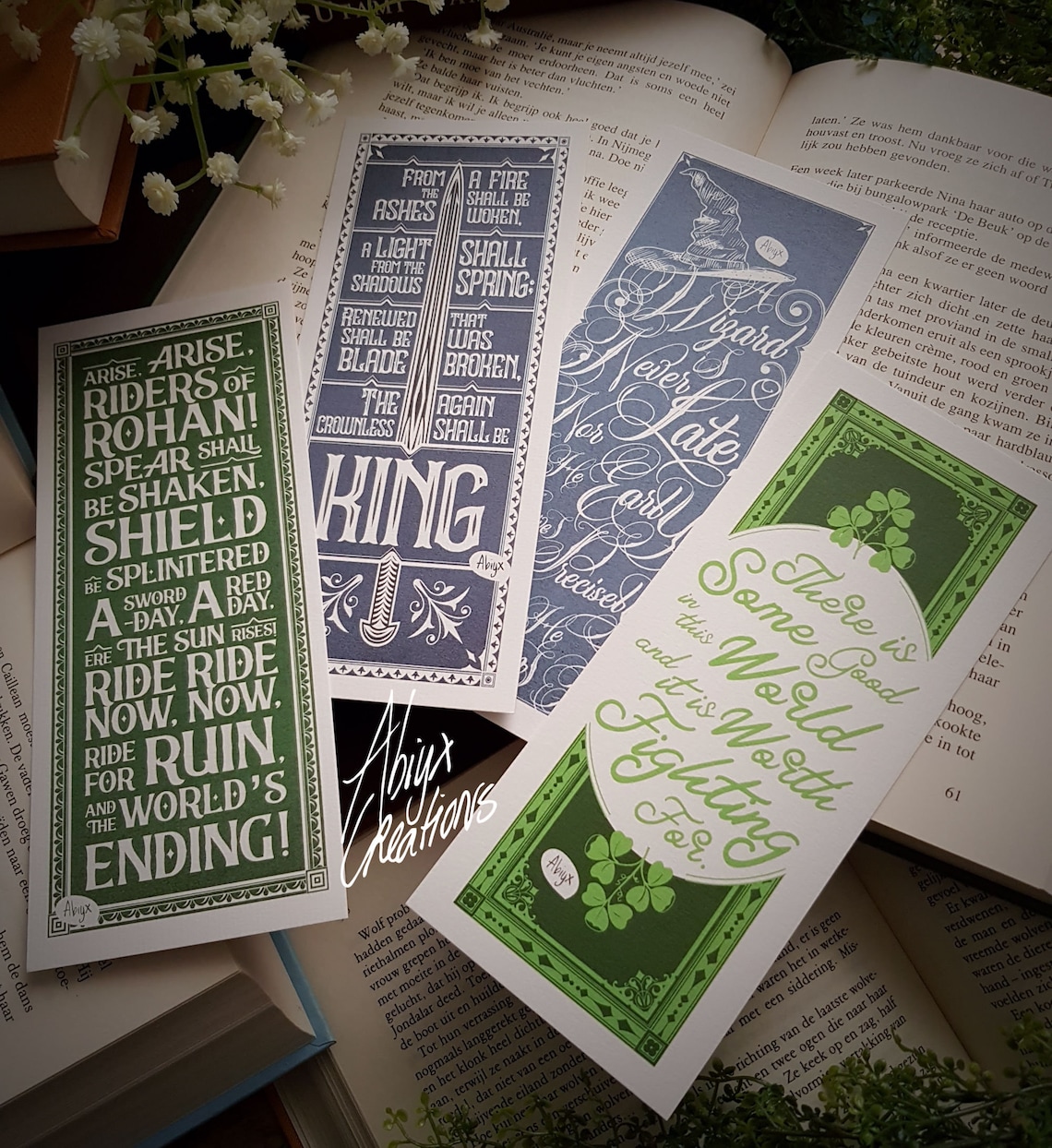 Set of LOTR Bookmarks - Lord of the Rings Quote Inspired - the Hobbit ...