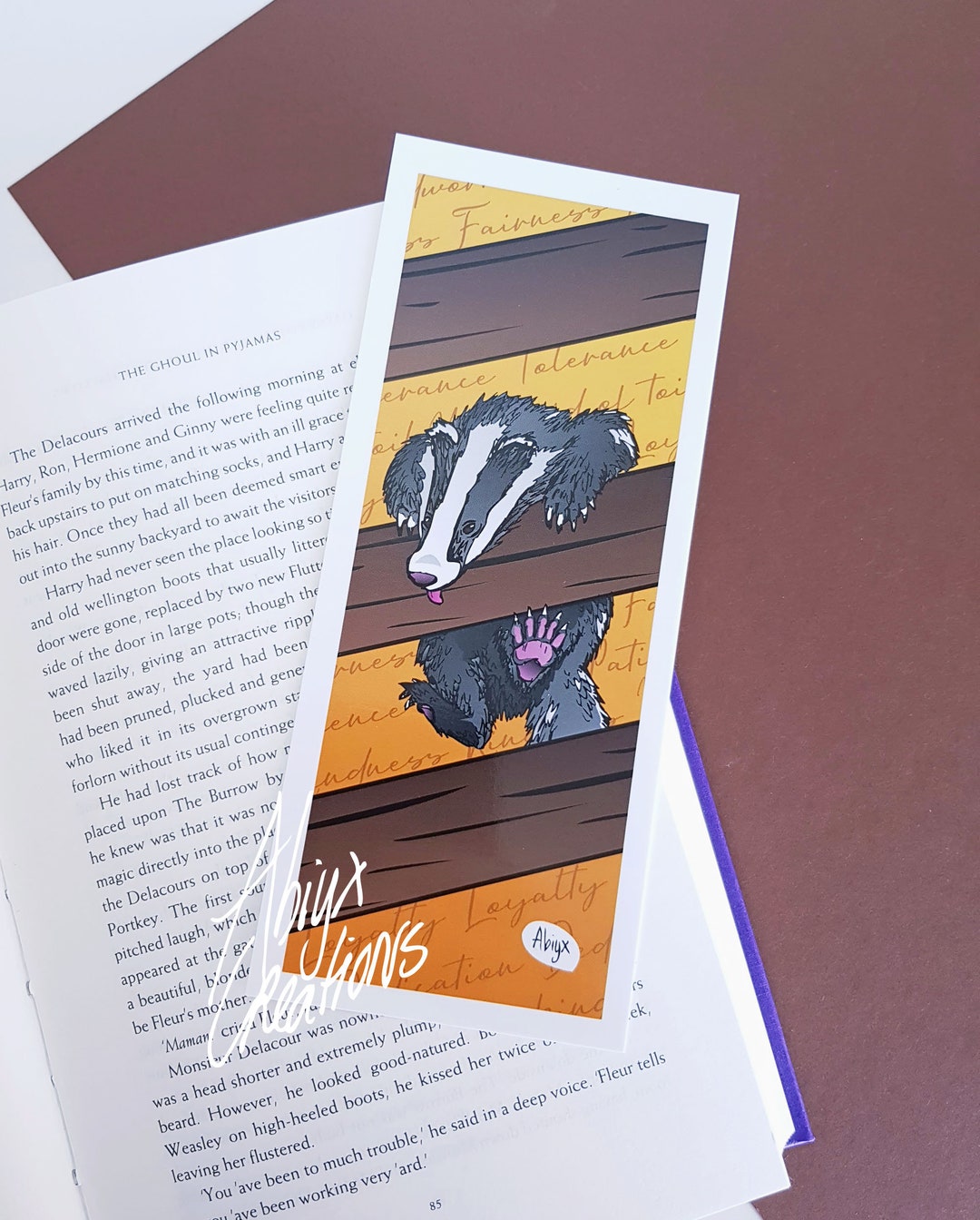 Badger House Bookmark - Loyal, Hard Work, Patience, Justice - Magical ...