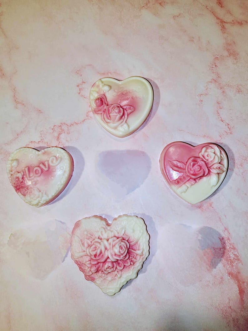 4 Pack Swirled Heart Shaped Soaps - Etsy