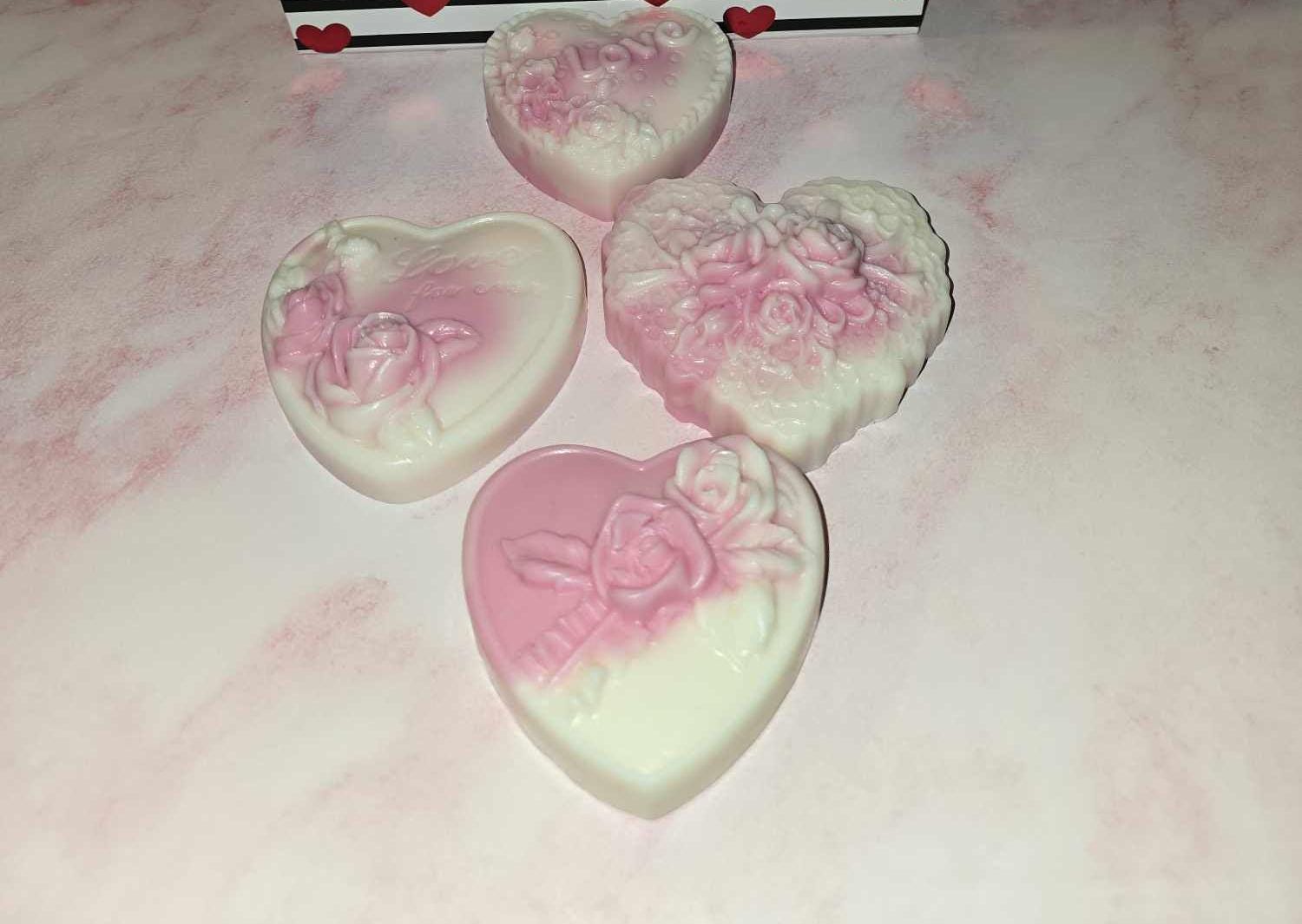 4 Pack Swirled Heart Shaped Soaps - Etsy