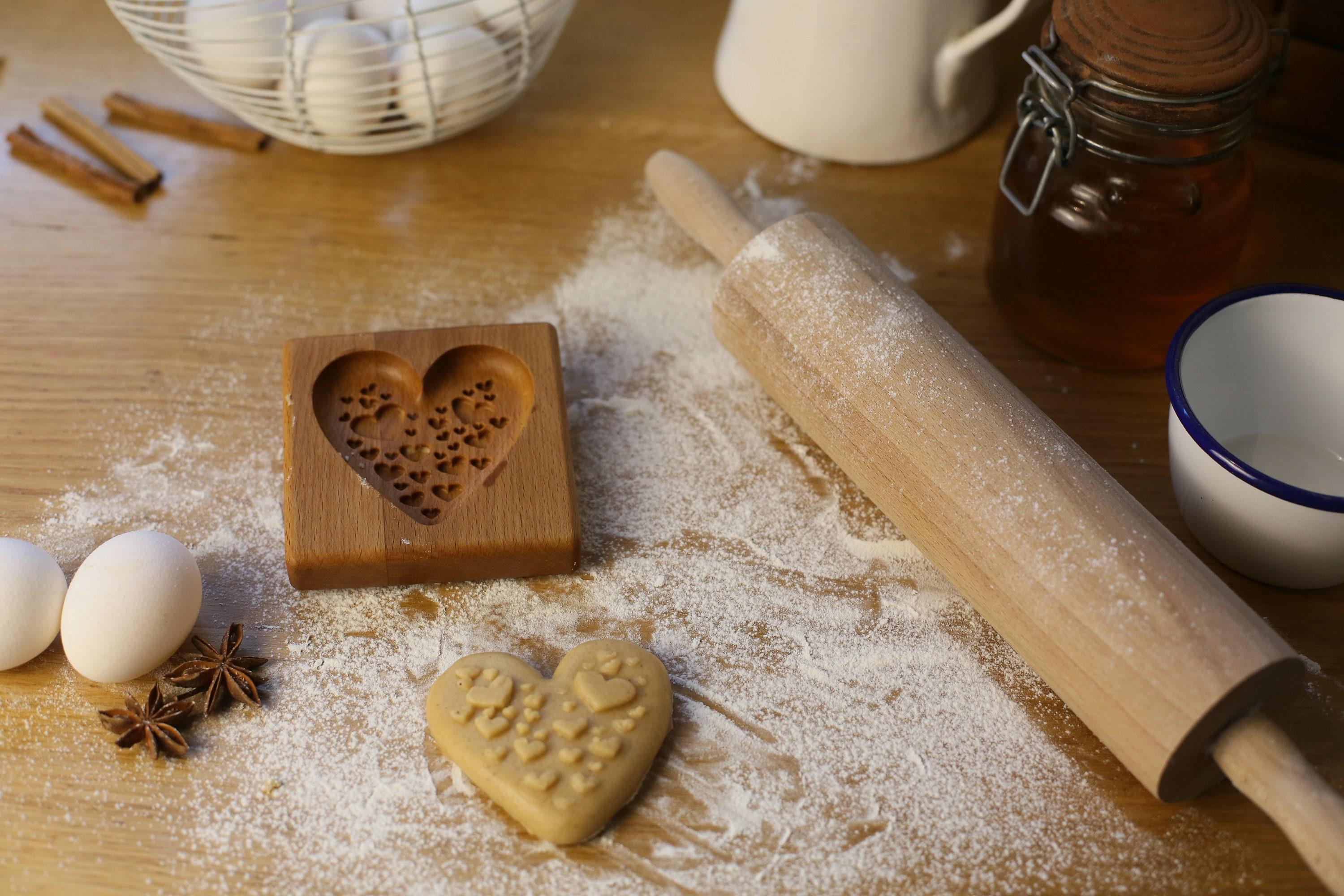 Shortbread Mold Hearts. Carved Wooden Form for Baking - Etsy