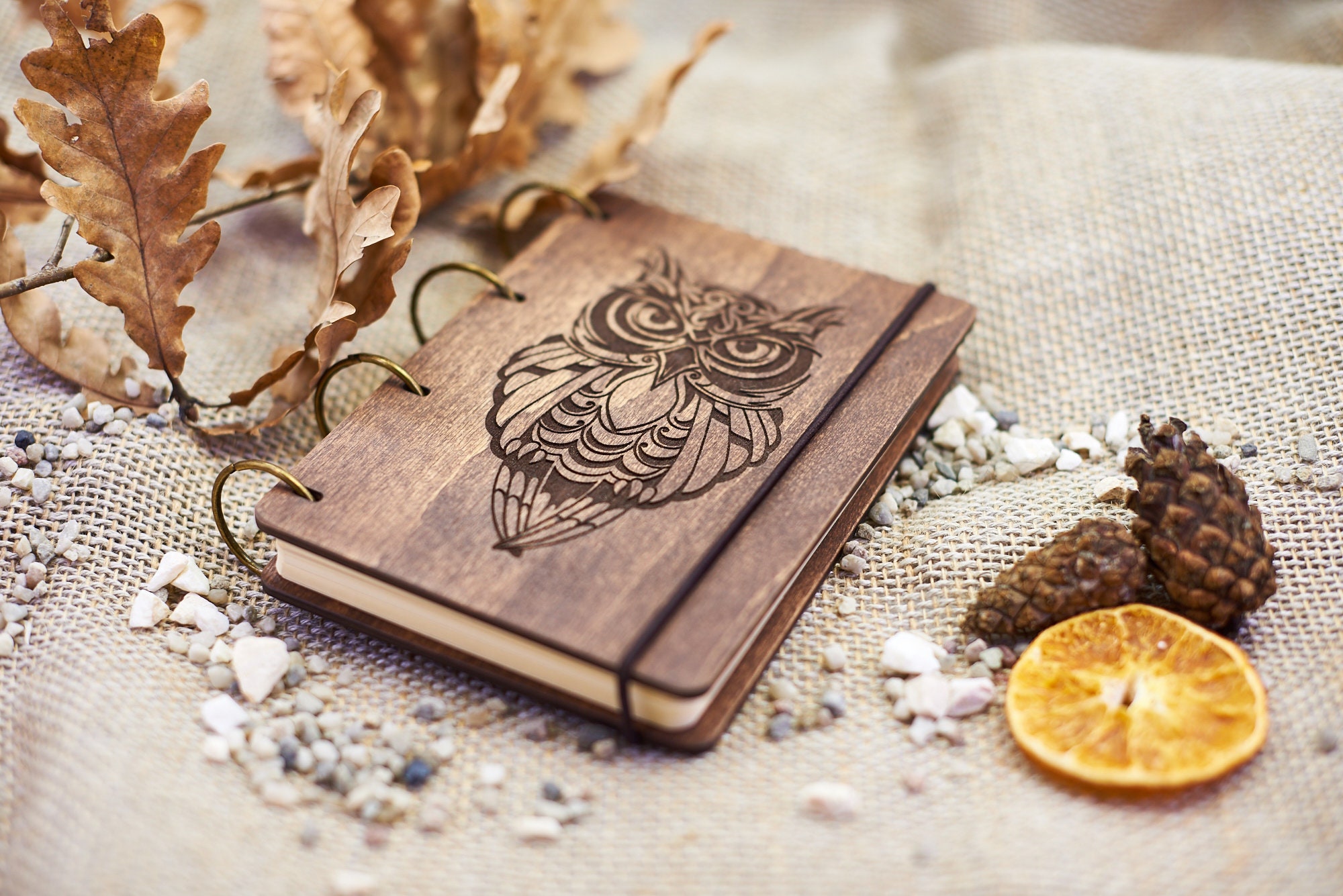 Notebook Owl Wooden Notebook Personalized Sketchbook Engraved | Etsy