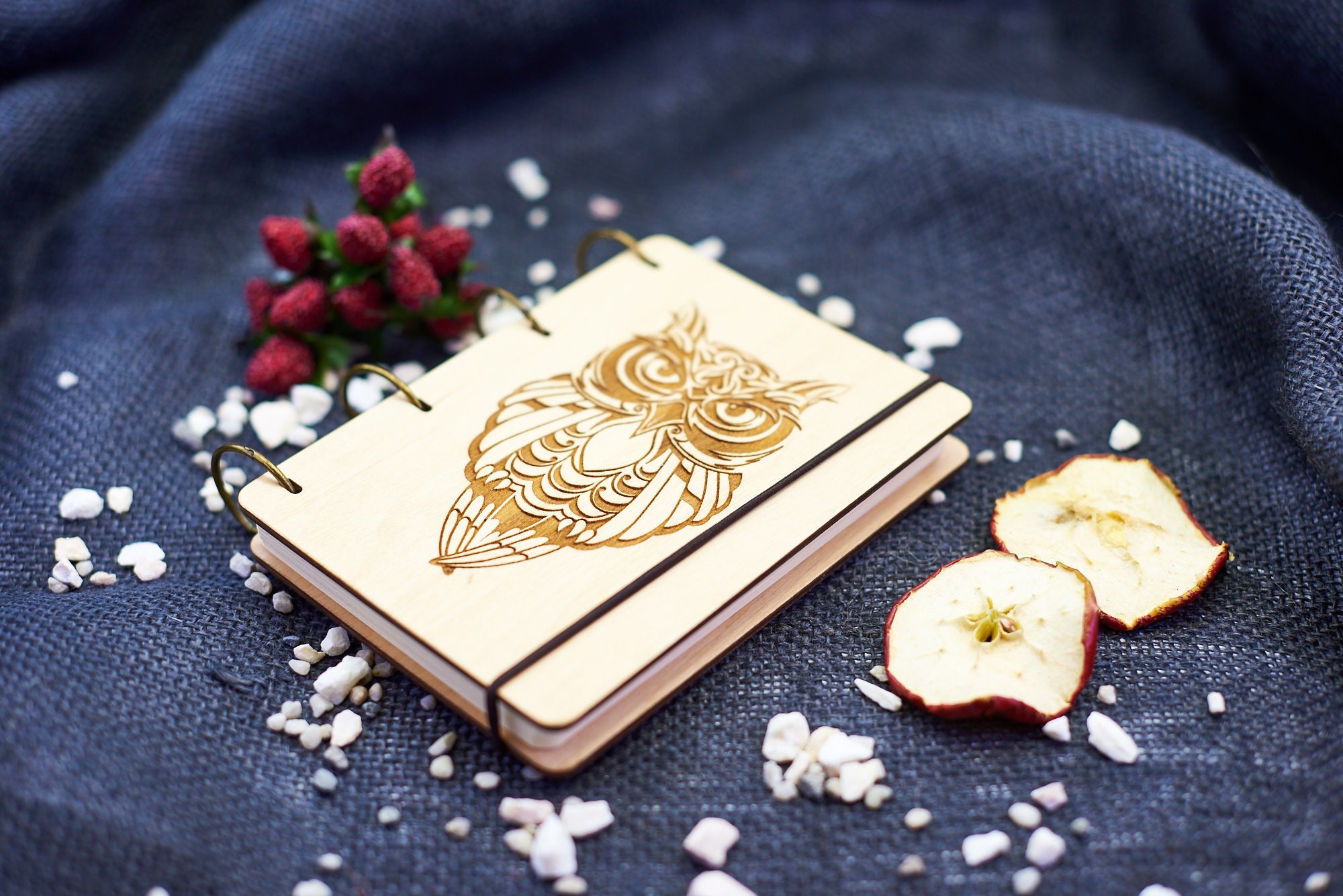 Notebook Owl Wooden Notebook Personalized Sketchbook Engraved | Etsy