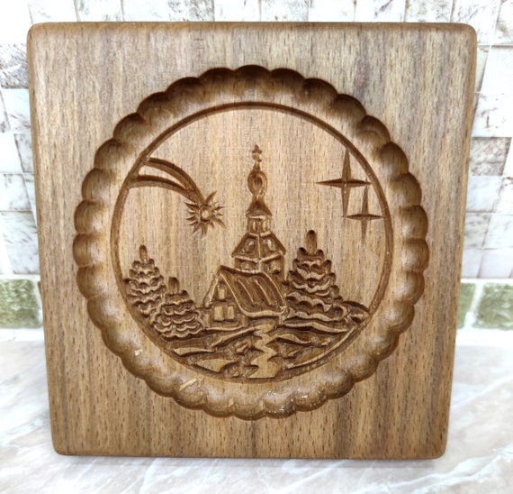 Gingerbread Mold Pattern Carved. Falling Star. Wooden Cookie - Etsy