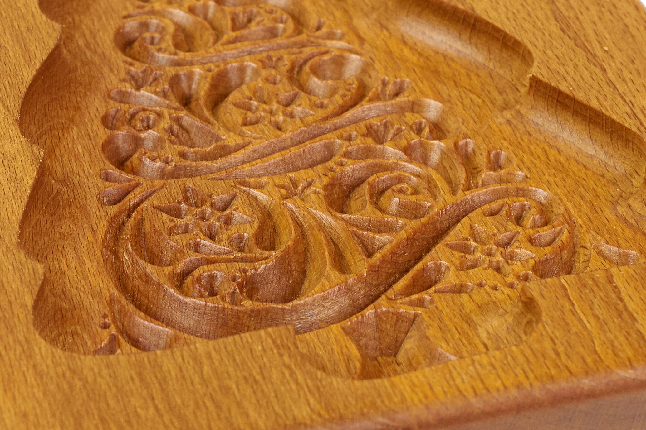Christmas Tree Wooden Cookie Mold. Home Baking Gingerbread Mold ...