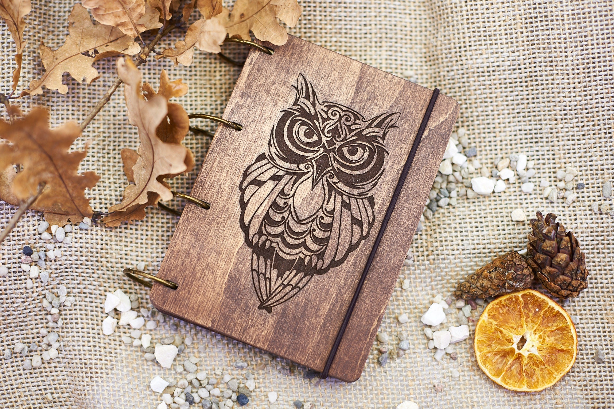 Notebook Owl Wooden Notebook Personalized Sketchbook Engraved | Etsy