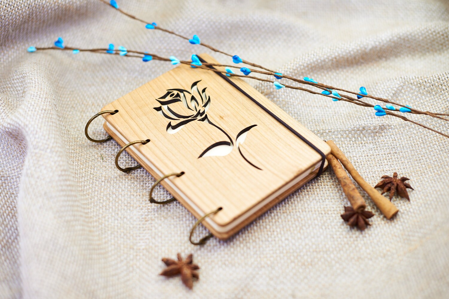 Wooden Notebook Rose Notebook Personalized Gift Personalized | Etsy